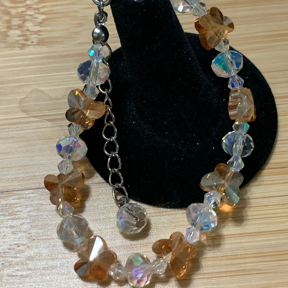 Jewelry | Crystal Gold Butterfly Bracelet | Poshmark